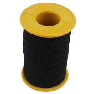 TIHOOD 2PCS 0.5mm Thickness 547 Yard Elastic Thread (Black and White)