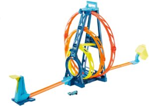 hot wheels track builder triple loop stunt loops hot wheels 1:64 scale vehicles