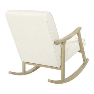 OSP Home Furnishings Gainsborough Rocker with Padded Seat and Solid Wood Frame, Linen Fabric with Brushed Finish