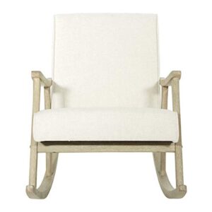 OSP Home Furnishings Gainsborough Rocker with Padded Seat and Solid Wood Frame, Linen Fabric with Brushed Finish