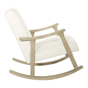 OSP Home Furnishings Gainsborough Rocker with Padded Seat and Solid Wood Frame, Linen Fabric with Brushed Finish