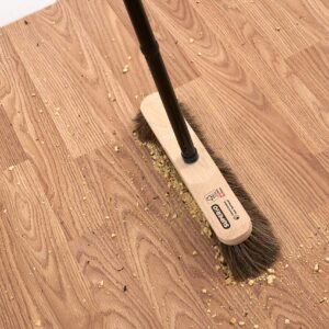 Horsehair Broom Natural Bristles with Metal Handle, Durable Beech Wood Brush Head Genuine Horse Hair Bristles, Swiss Made Broom - Parquet, Solid Hardwood Floor, Tile Surfaces