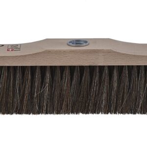 Horsehair Broom Natural Bristles with Metal Handle, Durable Beech Wood Brush Head Genuine Horse Hair Bristles, Swiss Made Broom - Parquet, Solid Hardwood Floor, Tile Surfaces