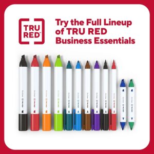 TRU RED Pen Dry Erase Markers Fine Tip Black Dozen