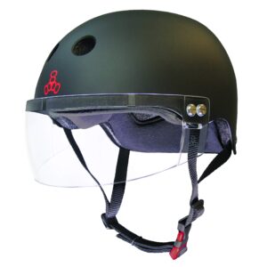 triple eight the certified sweatsaver helmet with visor for roller derby, skateboarding and bmx, small/medium