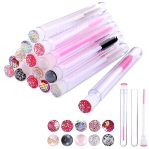 dming 10pcs eyelash brush lash wand makeup tool eyelash extension supplies cleaning brush diamond mascara mix color