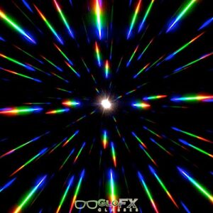 GloFX Black Diffraction Ski Goggles - Rainbow Gradient Rave Prism Kaleidoscope Lightshow Lenses Edm Music Festival