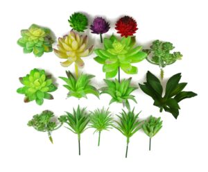 jedfore pack of 16 artificial fake succulent and plants for home kitchen office party garden landscape decorative garden arrangement decoration