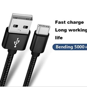 RoFI USB Type C Cable, [2Pack] 2FT USB C Cable Nylon Braided Fast Charging for Galaxy S10 S9 S8 Plus Note 9 8, Pixel, Moto Z, LG V30 V20 G5, Xperia, Switch and More (Black, 2 FT)