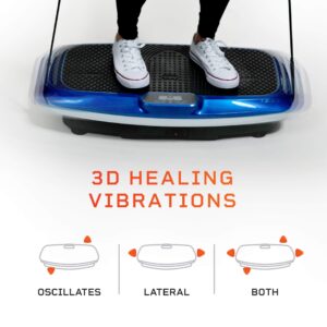 LifePro Hovert 3D Vibration Plate Machine - Dual Motor Oscillation, Lateral + 3D Motion Viberation Platform Machine - Full Whole Body Vibrarating Machine for Home Exercise & Fitness (Blue)