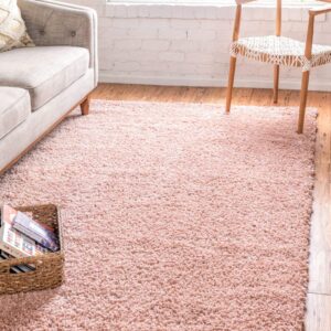 Unique Loom Davos Shag Collection Area Rug - Solid (3' 3" x 5' 3" Rectangle, Dusty Rose)