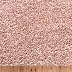 Unique Loom Davos Shag Collection Area Rug - Solid (3' 3" x 5' 3" Rectangle, Dusty Rose)