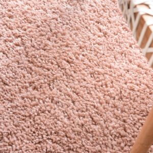 Unique Loom Davos Shag Collection Area Rug - Solid (3' 3" x 5' 3" Rectangle, Dusty Rose)