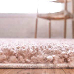 Unique Loom Davos Shag Collection Area Rug - Solid (3' 3" x 5' 3" Rectangle, Dusty Rose)