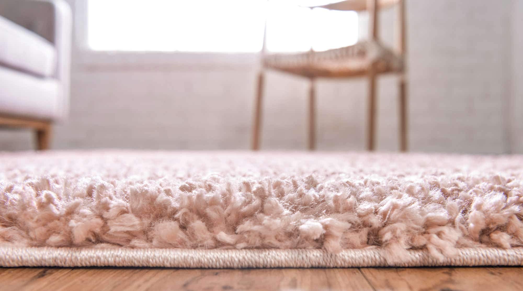 Unique Loom Davos Shag Collection Area Rug - Solid (3' 3" x 5' 3" Rectangle, Dusty Rose)