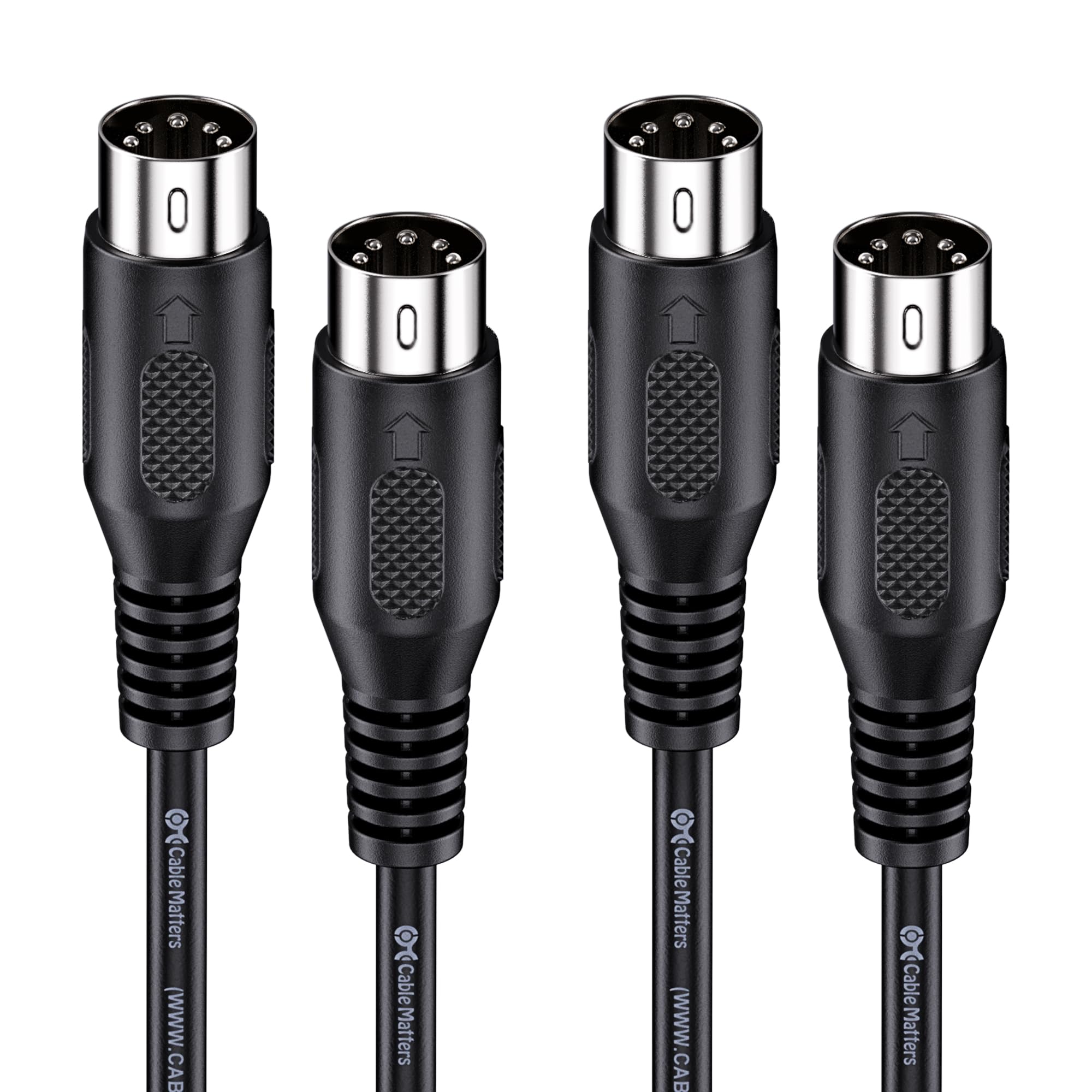 Cable Matters 2-Pack 5 Pin DIN MIDI Cable, 5 Pin MIDI Cable - 6 Feet