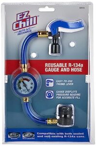 interdynamics car air conditioner refrigerant gauge and hose by interdynamics, ez chill reusable ac recharge kit for cars, trucks