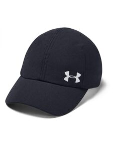 under armour launch run cap, black (1)/silver reflective, one size fits all