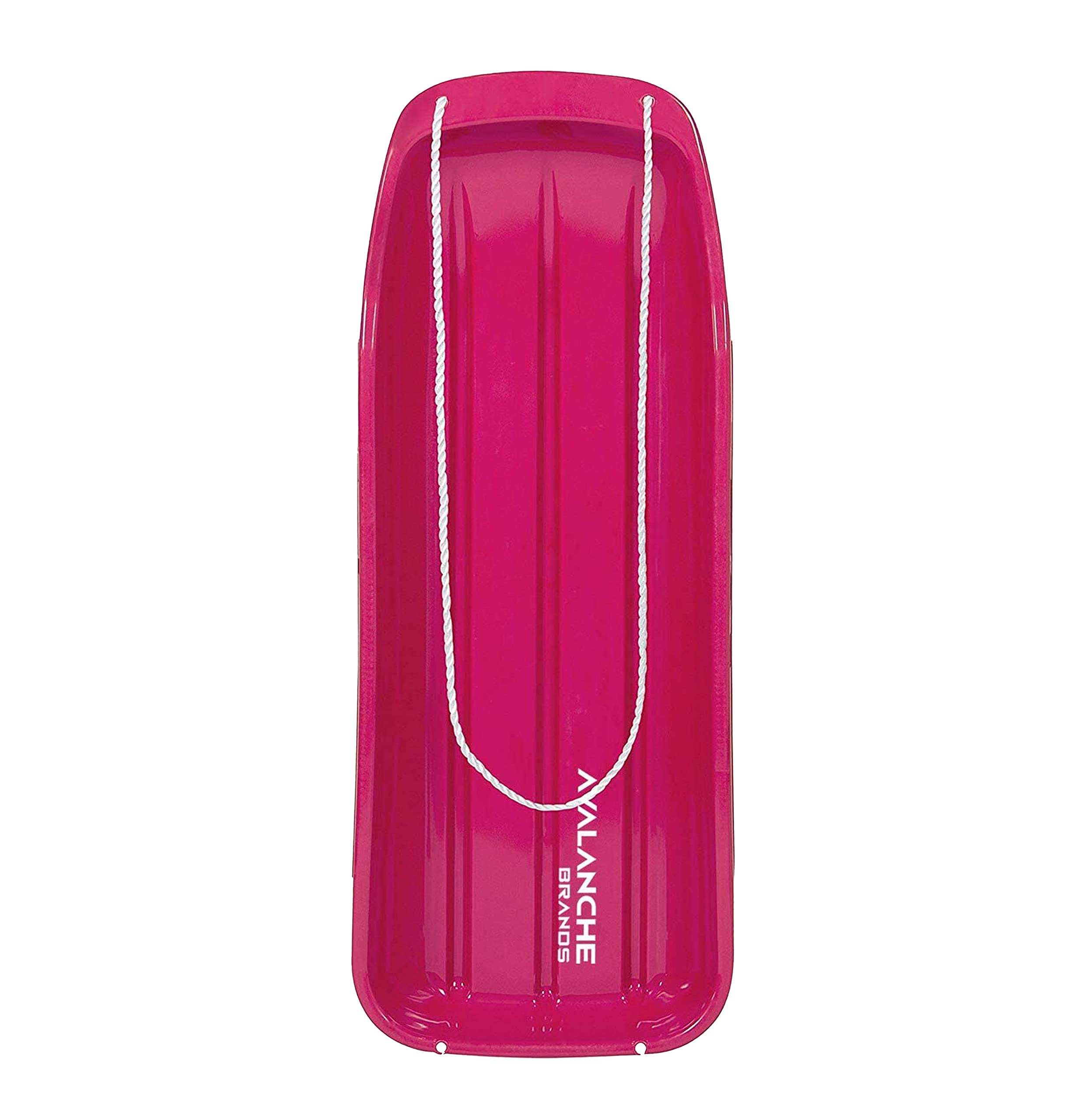 Avalanche Brands - Classic Downhill Toboggan Snow Sled Includes Pull Rope and Handles (Pink 48")