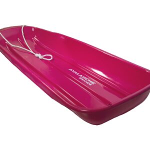 Avalanche Brands - Classic Downhill Toboggan Snow Sled Includes Pull Rope and Handles (Pink 48")