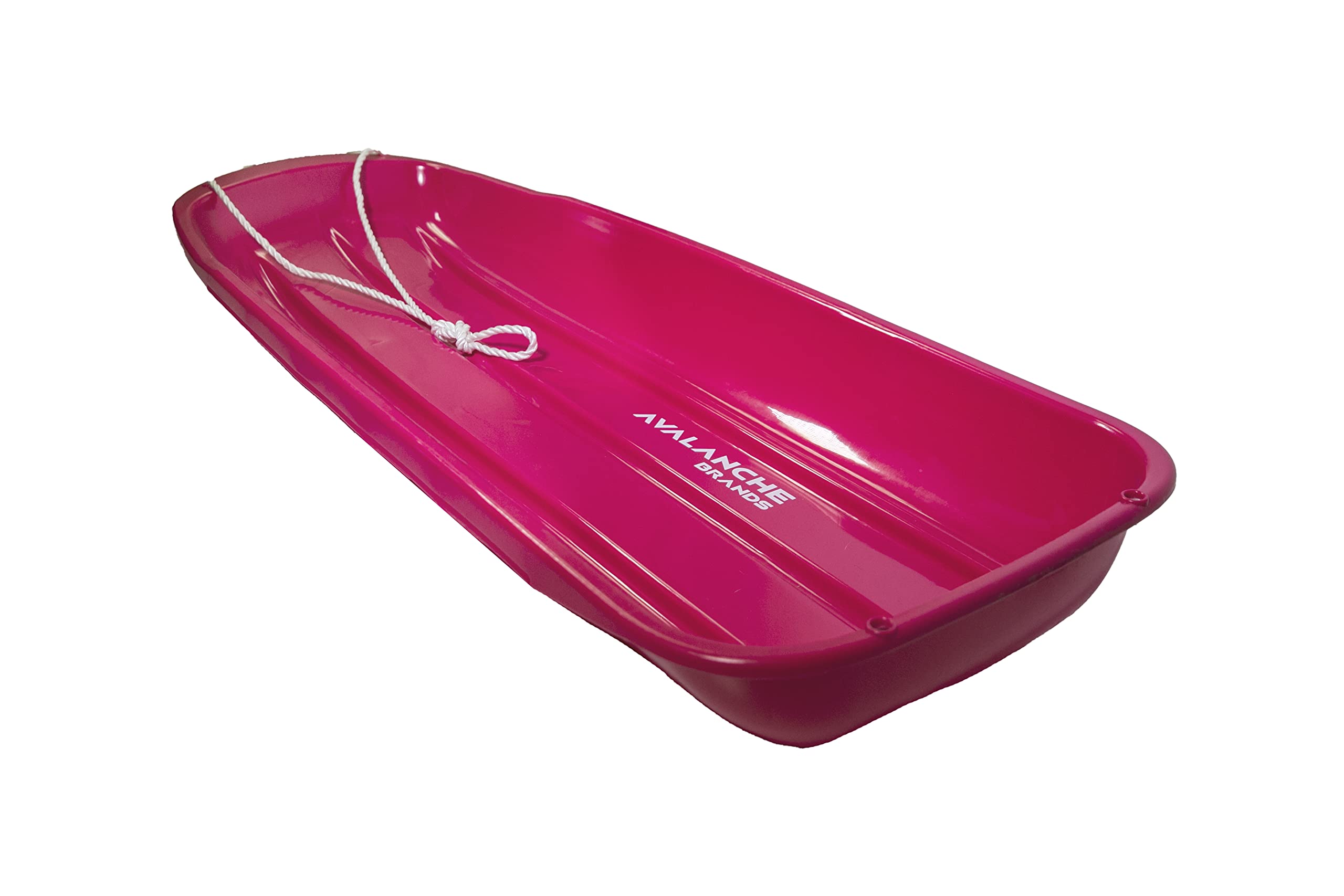 Avalanche Brands - Classic Downhill Toboggan Snow Sled Includes Pull Rope and Handles (Pink 48")