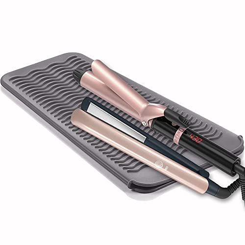 Ryke Kukkri Hair Iron Mat & Pouch, Professional Heat Resistant Mat for Flat Iron and Curling Iron, Portable Travel Silicone Hair Straightener Mat and Cover for Hair Styling Tools