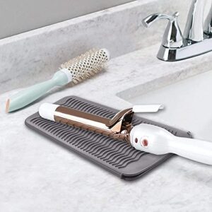 Ryke Kukkri Hair Iron Mat & Pouch, Professional Heat Resistant Mat for Flat Iron and Curling Iron, Portable Travel Silicone Hair Straightener Mat and Cover for Hair Styling Tools