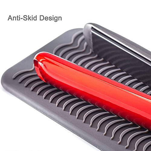 Ryke Kukkri Hair Iron Mat & Pouch, Professional Heat Resistant Mat for Flat Iron and Curling Iron, Portable Travel Silicone Hair Straightener Mat and Cover for Hair Styling Tools