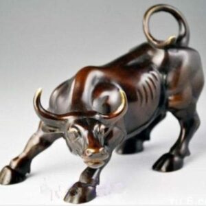 ZAMTAC Big Wall Street Bronze Fierce Bull OX Statue 13 cm / 5.12 inches