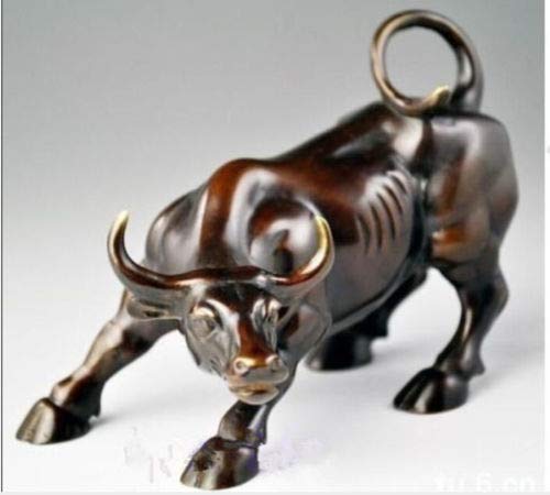 ZAMTAC Big Wall Street Bronze Fierce Bull OX Statue 13 cm / 5.12 inches