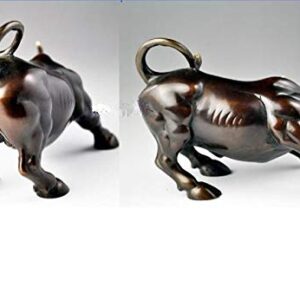 ZAMTAC Big Wall Street Bronze Fierce Bull OX Statue 13 cm / 5.12 inches