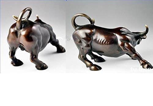 ZAMTAC Big Wall Street Bronze Fierce Bull OX Statue 13 cm / 5.12 inches