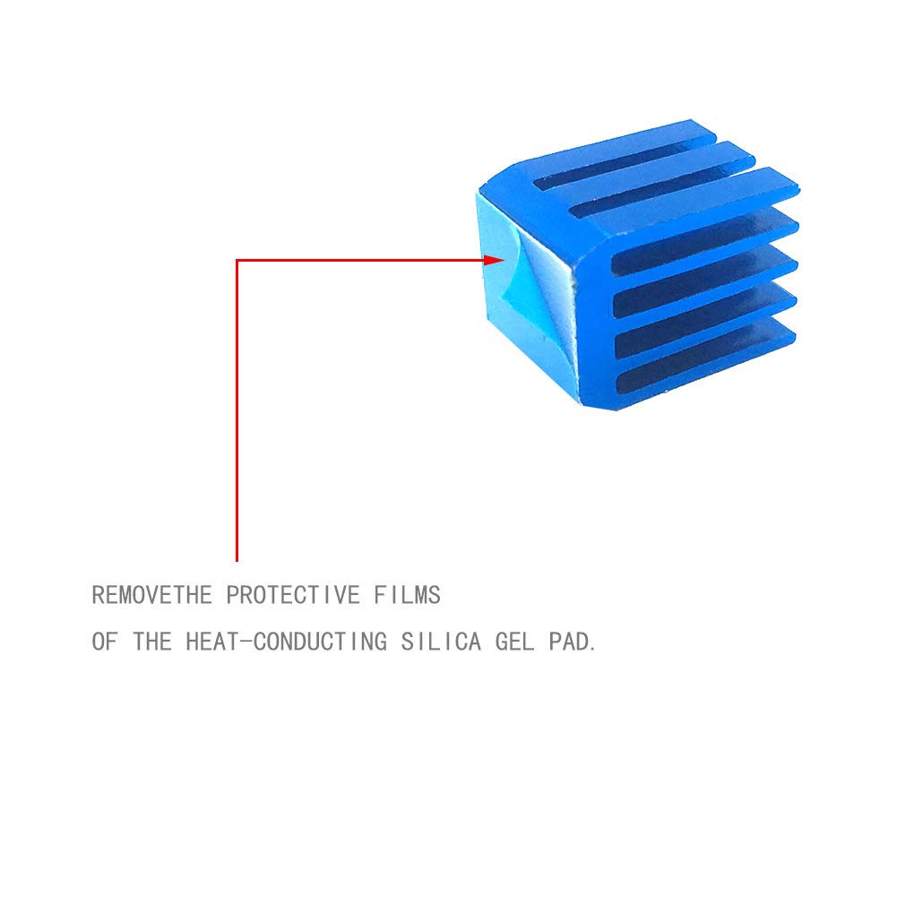 3D Printer Heatsink Kit + Thermal Conductive Adhesive Tape, Cooler Heat Sink Cooling TMC2130 TMC2100 A4988 DRV8825 TMC2208 Stepper Motor Driver Module (22pcs)