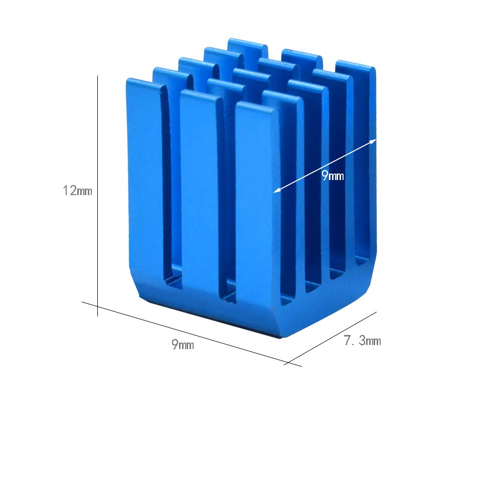 3D Printer Heatsink Kit + Thermal Conductive Adhesive Tape, Cooler Heat Sink Cooling TMC2130 TMC2100 A4988 DRV8825 TMC2208 Stepper Motor Driver Module (22pcs)