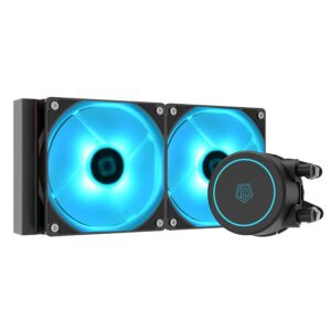 id-cooling auraflow x 240 cpu water cooler rgb cpu liquid cooler 240mm aio cooler mb sync 12v 4pin connector 2x120mm rgb fan, intel 1700/115x/1200/2066, amd am4/am5