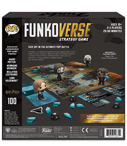 Funko Games Funko Harry Potter 100 Funkoverse - (4 Character Pack) ENGLISH Board Game, Multi Colour - Light Strategy Board Game for Children & Adults (Ages 10+) - 2-4 Players - Gift Idea