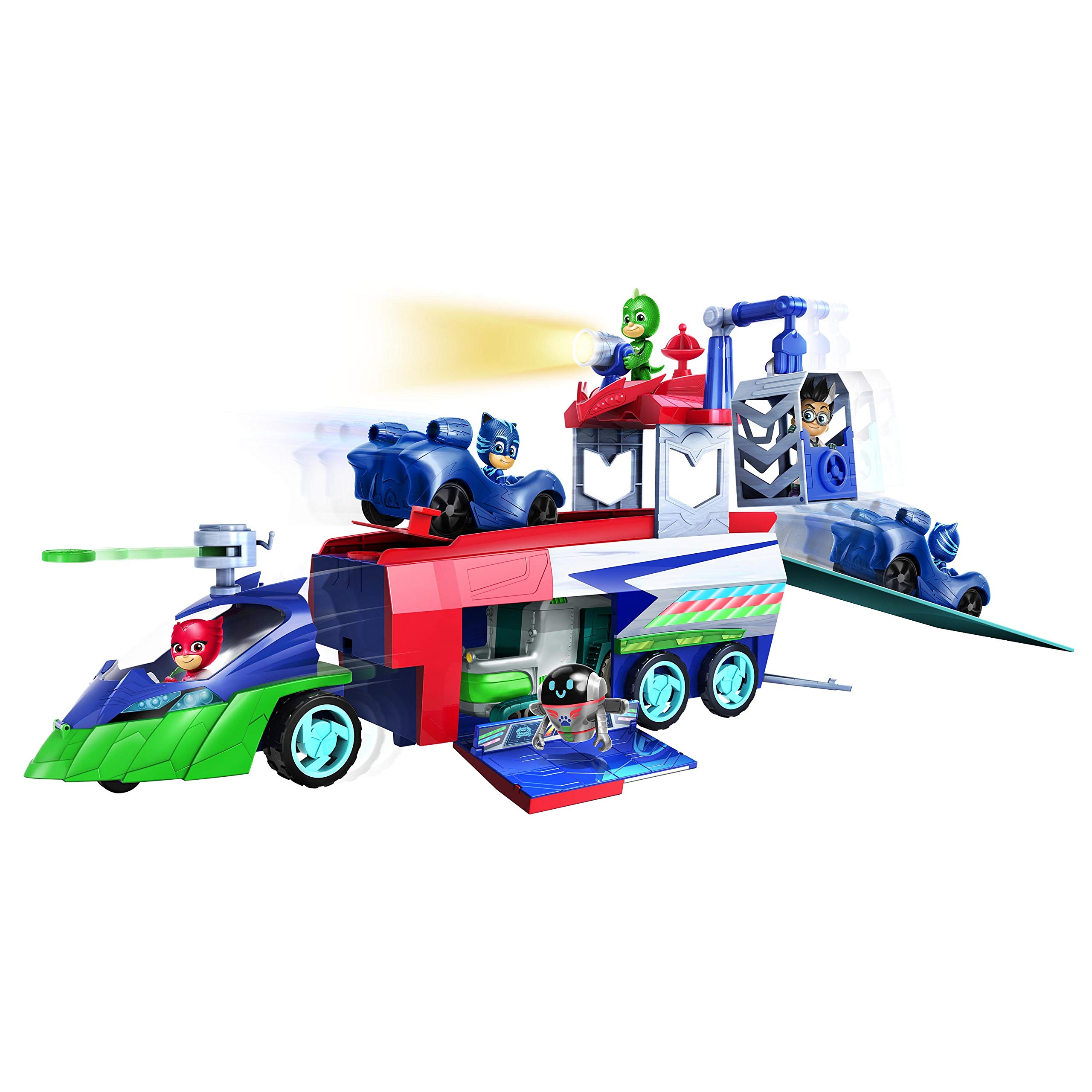 PJ Masks PJ Seeker with Bonus Figures,10-pieces, Lights and Sounds Toy Vehicle