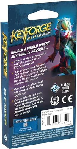 Fantasy Flight Games KeyForge Age of Ascension 1 - Pack Archon Deck Display | Fast-Paced Card Game | Strategy Game for Adults and Teens | Ages 14+ | 2 Players | Average Playtime 45 Minutes | Made