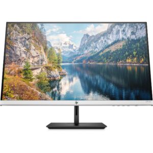 hp 27-inch monitor with height adjust (27f 4k, natural silver and black)