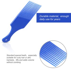 6 Pieces Hair Pick Comb, 6.5 Inch Smooth Plastic Wide Hair Pick Comb, Afro Hair Comb, Hairdressing Styling Tool for Natural Curly Hair (Black, Blue, Pink, Green, Red, Purple)