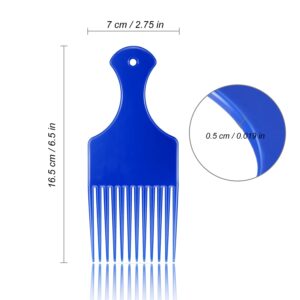 6 Pieces Hair Pick Comb, 6.5 Inch Smooth Plastic Wide Hair Pick Comb, Afro Hair Comb, Hairdressing Styling Tool for Natural Curly Hair (Black, Blue, Pink, Green, Red, Purple)