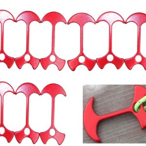 FGen 12pcs Deck Plank Road Camping Fish Bone Nail Rope Buckle Tent Windproof Rope Fish Bone Nail Aluminum Alloy Anchor Buckle Umbrella Rope