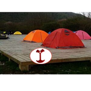 FGen 12pcs Deck Plank Road Camping Fish Bone Nail Rope Buckle Tent Windproof Rope Fish Bone Nail Aluminum Alloy Anchor Buckle Umbrella Rope