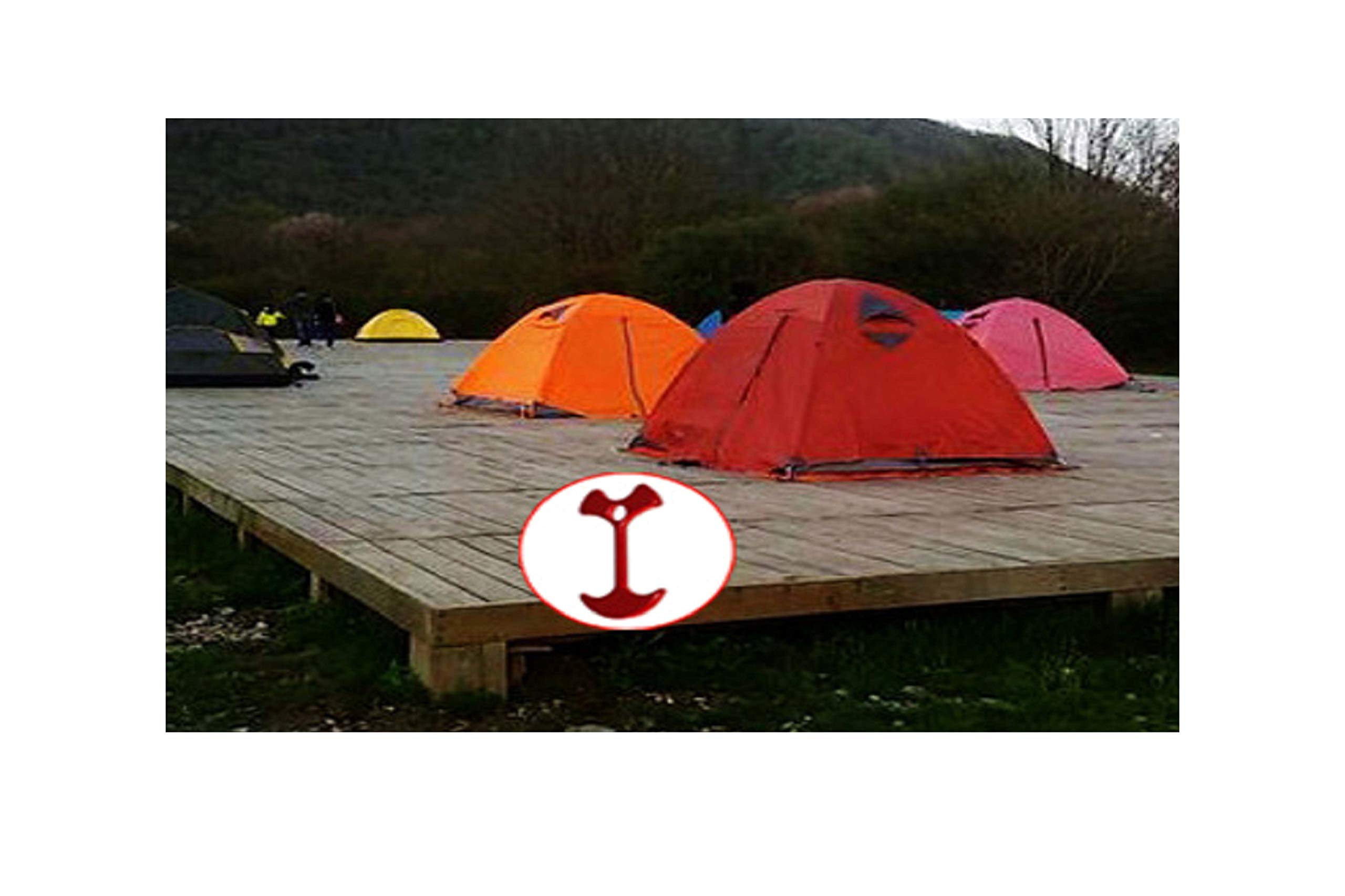 FGen 12pcs Deck Plank Road Camping Fish Bone Nail Rope Buckle Tent Windproof Rope Fish Bone Nail Aluminum Alloy Anchor Buckle Umbrella Rope