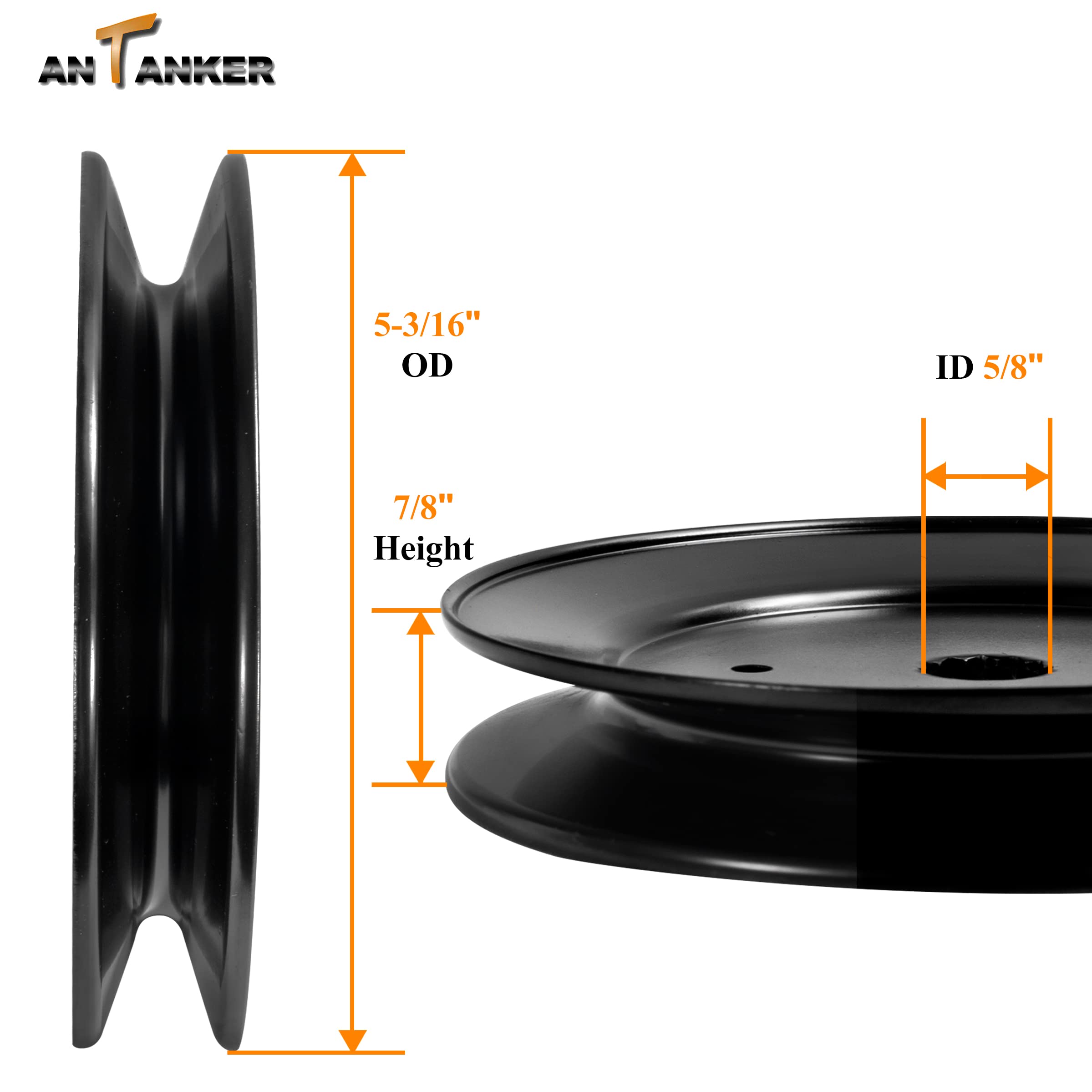 Antanker 5/8" ID 153535 Pulley 173436 129861 177865 332512B Spindle Pulley Replaces Mower Fit for Craftsman/Poulan/AYP/Murray Lawn Tractors 532129861 42" 48" 54" Deck