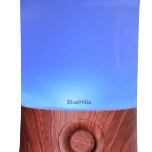 BlueHills Premium 2000 ML XL Essential Oil Diffuser Aromatherapy Humidifier for Large Room Home 40 Hour Run Huge Coverage Area 2 Liter Extra Large Capacity Diffuser High Mist Dark Wood Grain E003