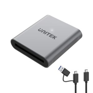 unitek cfast card reader, usb 3.0 usb c cfast 2.0 card reader, portable aluminum cfast memory card adapter thunderbolt 3 port connection supported, compatible for sandisk, lexar, transcend, sony card