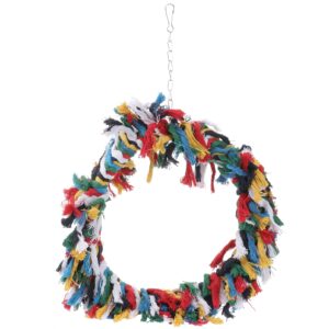 bird snuggle ring-parrot cotton preening grooming ropes colorful hanging swing for african grey small cockatoos conure (random color)