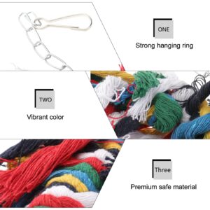 Bird Snuggle Ring-Parrot Cotton Preening Grooming Ropes Colorful Hanging Swing for African Grey Small Cockatoos Conure (Random Color)