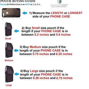 AH Military Grade Cell Phone Pouch Clip Holster Holder w/Belt Loop for iPhone 8 Plus 13 Pro Max 15 Plus, S24 Ultra Nylon Canvas Construction Cell Phone Holsters Fits Cell Phone w/Otterbox (Large)